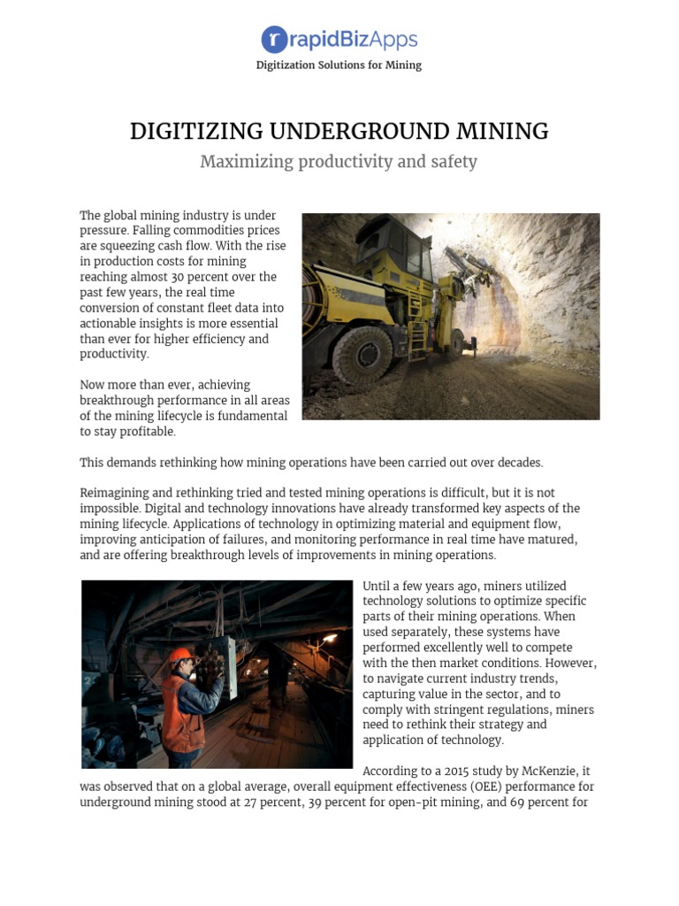 Digitizing Underground Mining | PDF | Scheduling (Production Processes ...