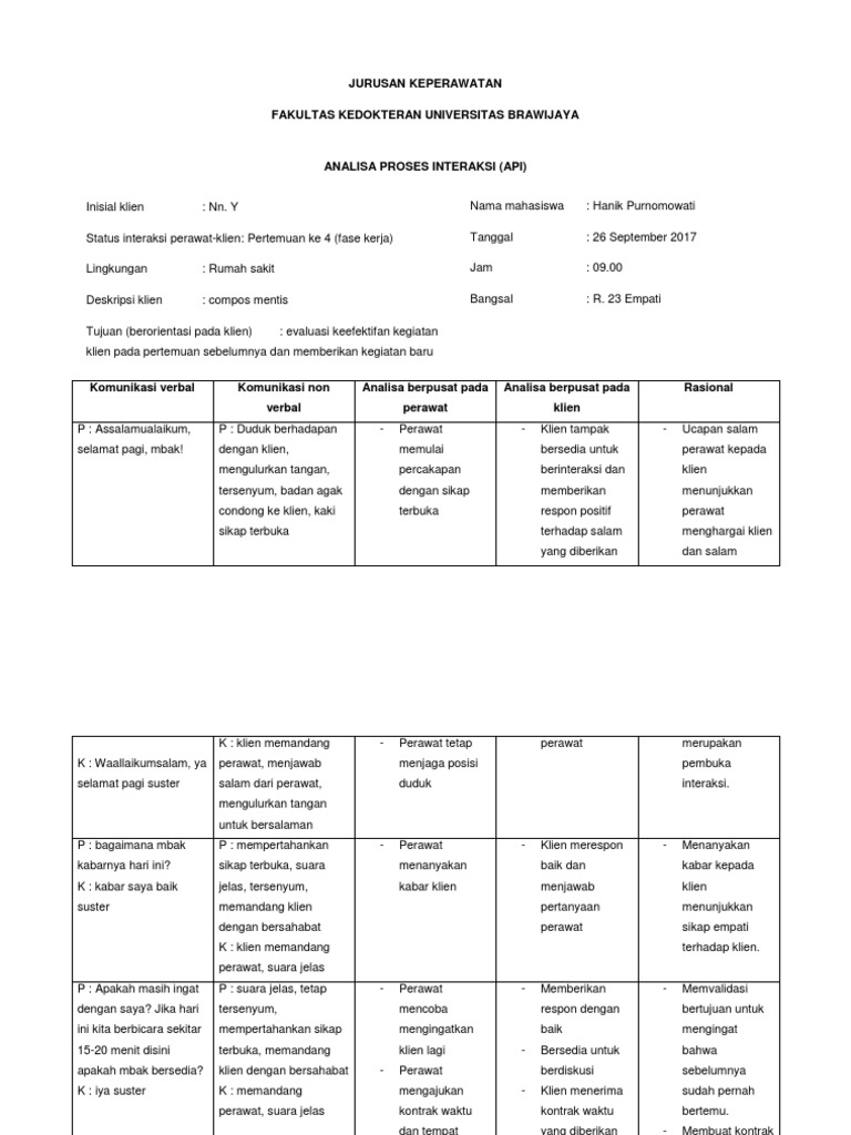 Analisa Proses Interaksi SP 4 RPK | PDF