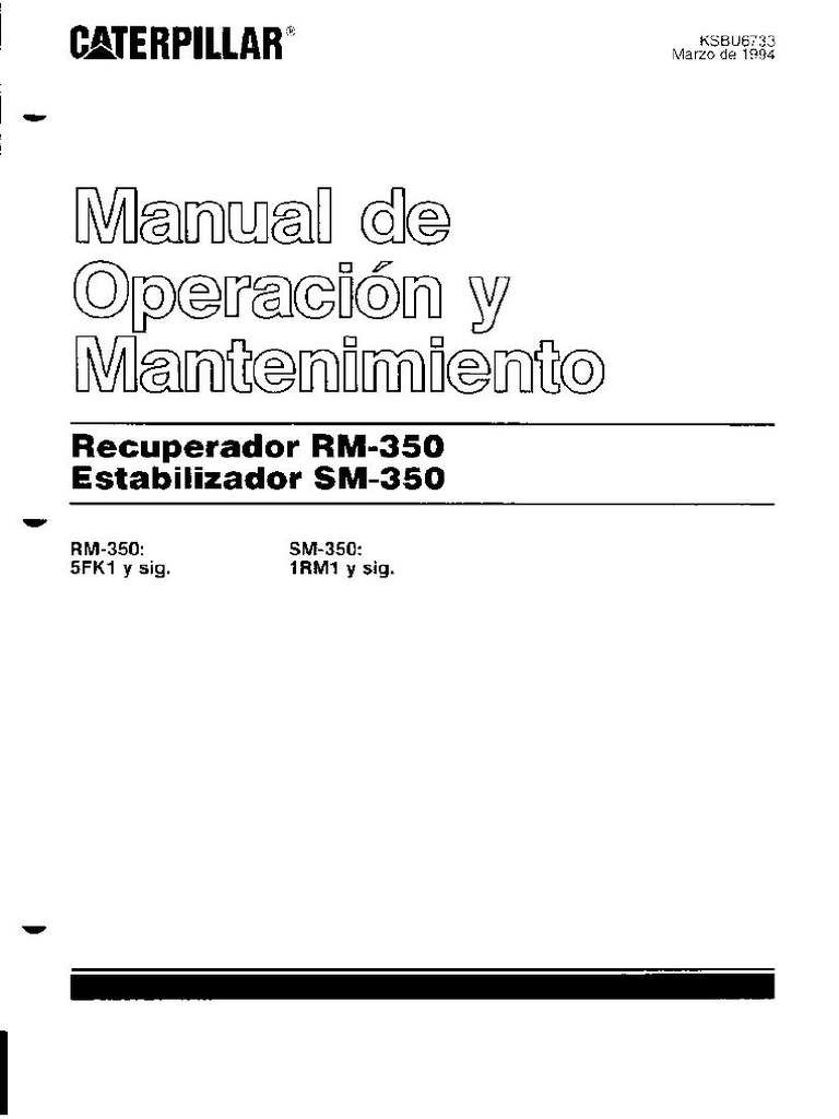 Manual Operador CAT RM 350 y CAT SM 350 | PDF