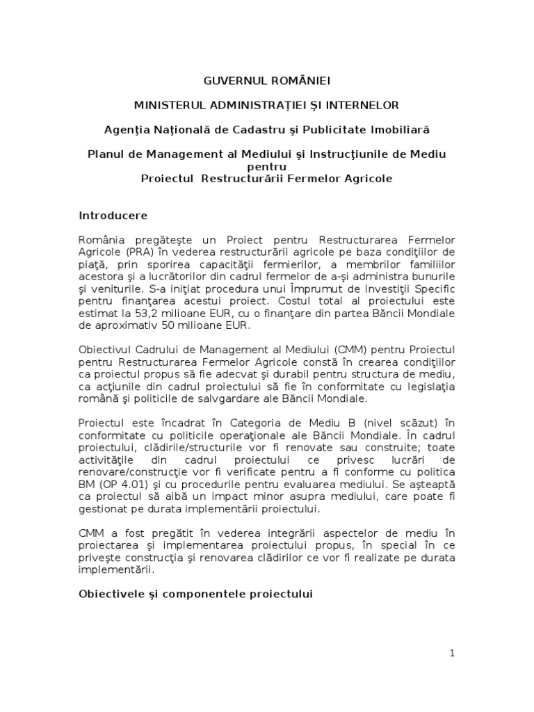 Plan Management Mediu | PDF