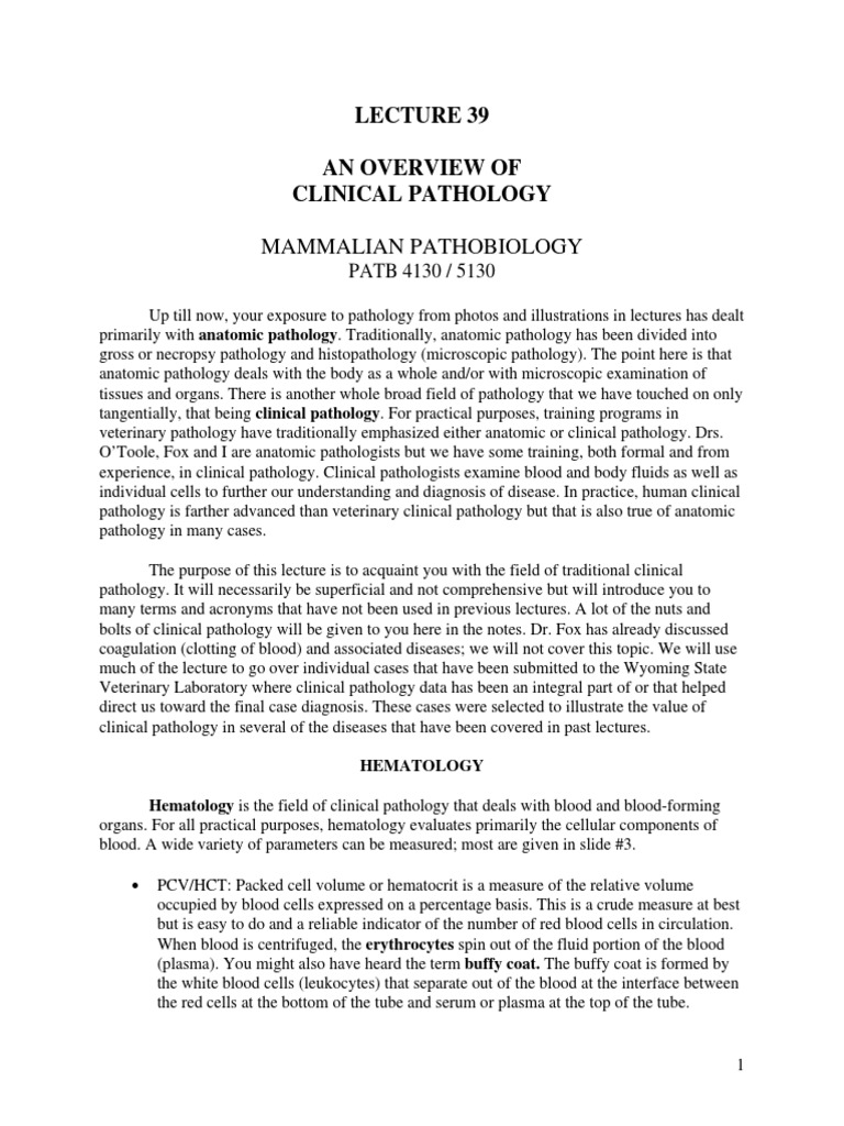 39notes Clinical Pathology | PDF | Cytopathology | Pathology