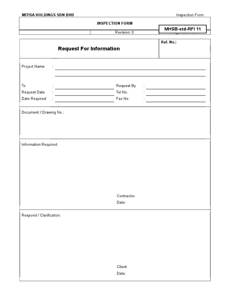 Request for Clarification on Project Documentation from MITISA HOLDINGS ...