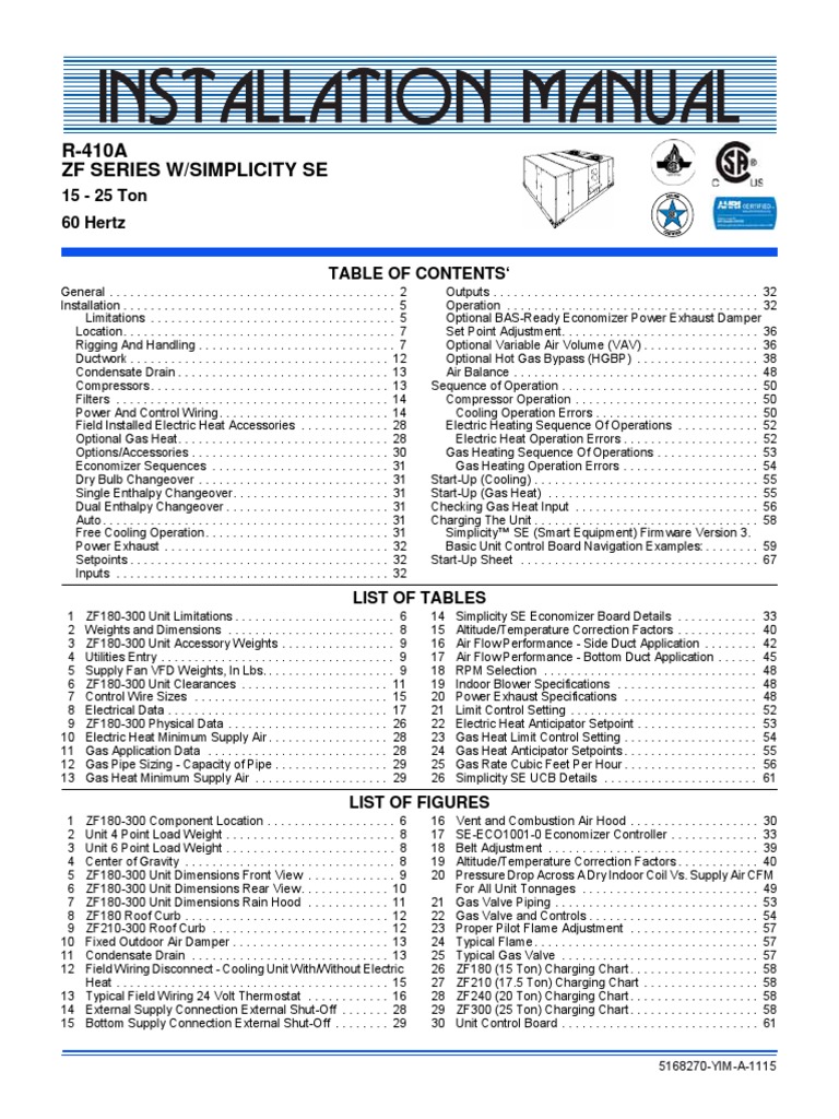 ZF180-300 Install Manual PDF | PDF | Hvac | Air Conditioning
