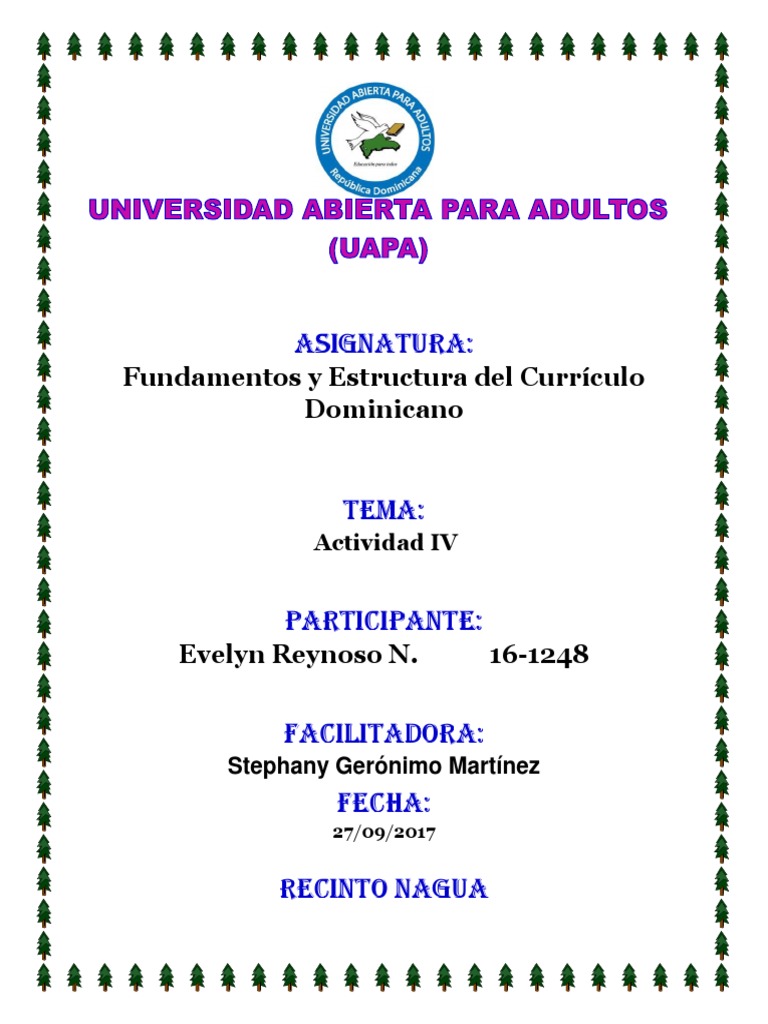 Tarea IV Fundamentos y Estructura Del Curriculo Dominicano | PDF | Plan ...