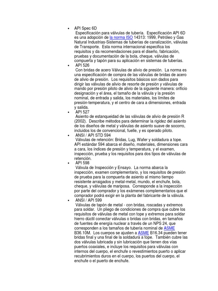 Normas API de Válvulas | PDF | Soldadura | Construcción