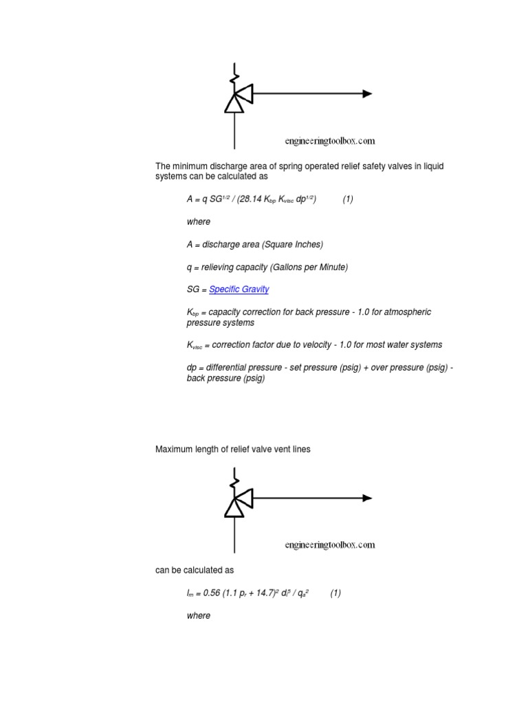 The Minimum Discharge Area of Spring Operated Relief Safety Valves in ...