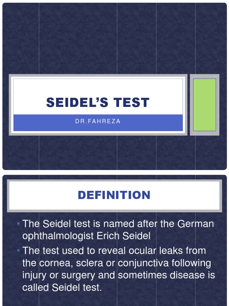 Seidel's Test | PDF | Human Eye | Medical Specialties