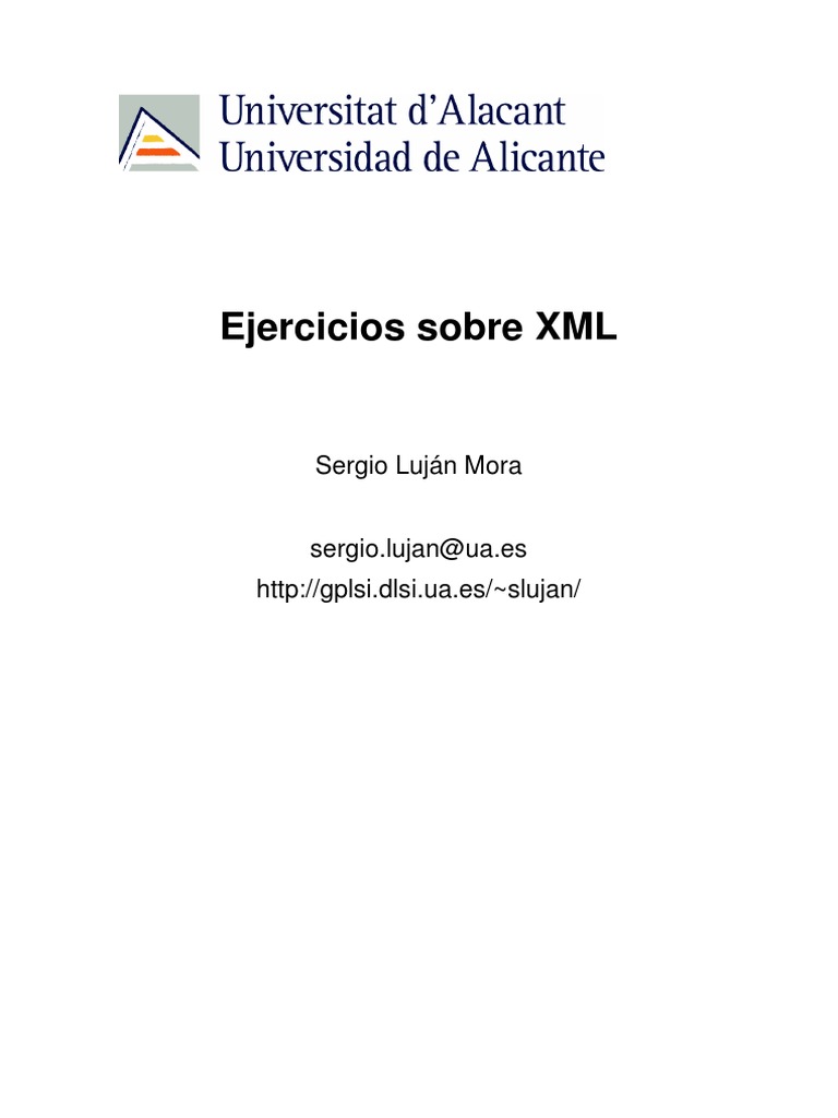 02-XML - Ejercicios | PDF | Estándares informáticos | Consorcio Mundial ...