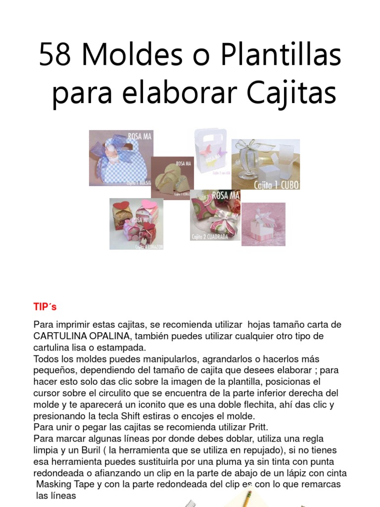 53 Moldes Cajitas H Pdf Science Informática Y Tecnología De La