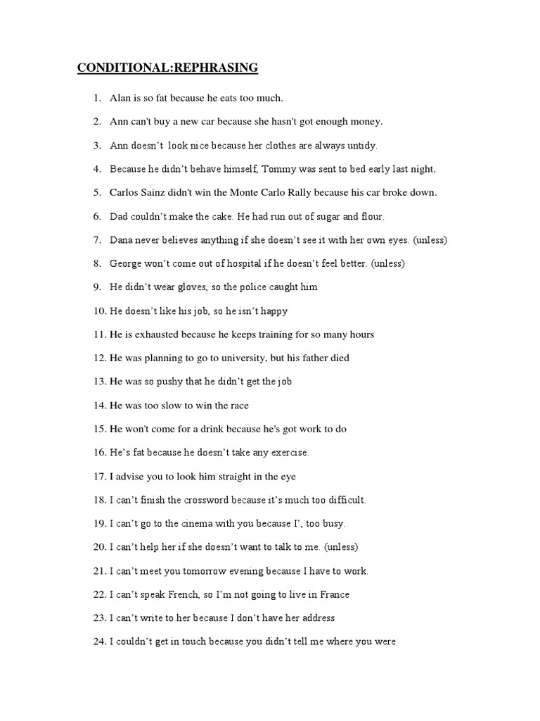Conditionals Rephrasing | PDF
