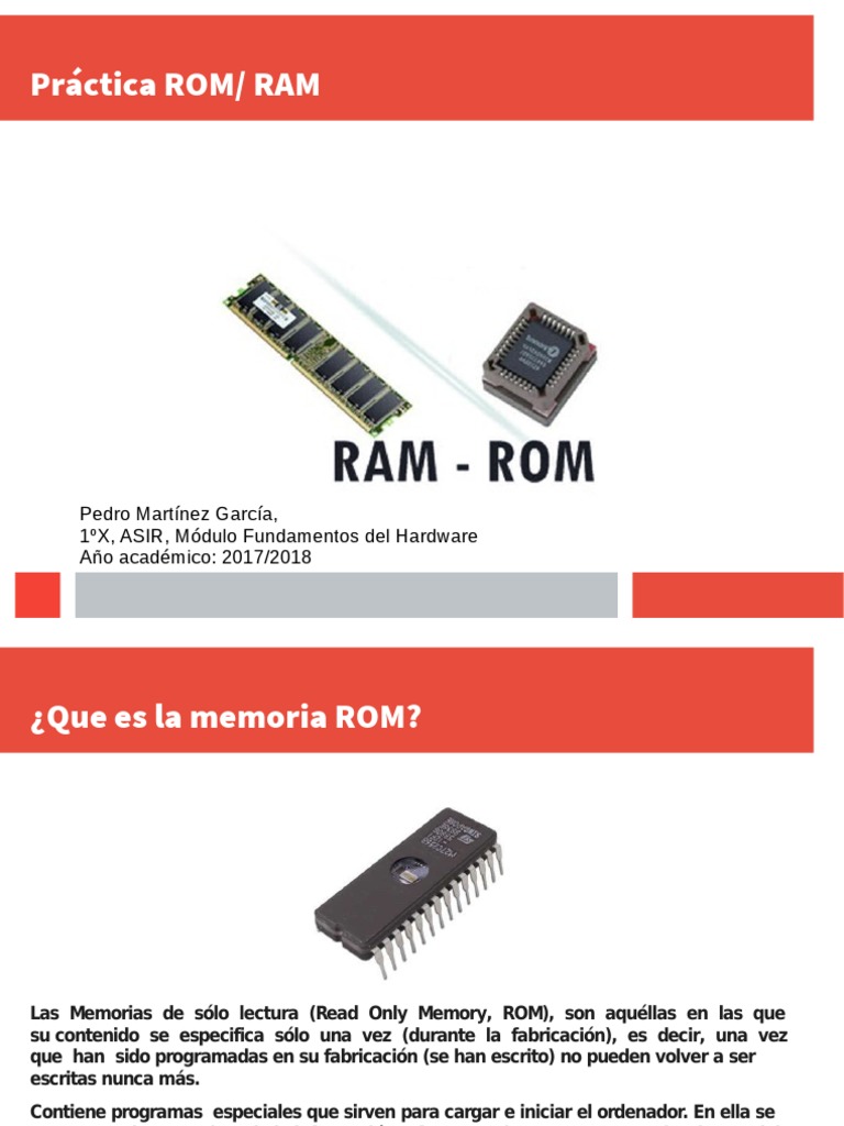 Trabajo Memorias RAM, ROM PDF | PDF | Memoria de sólo lectura | Memoria ...