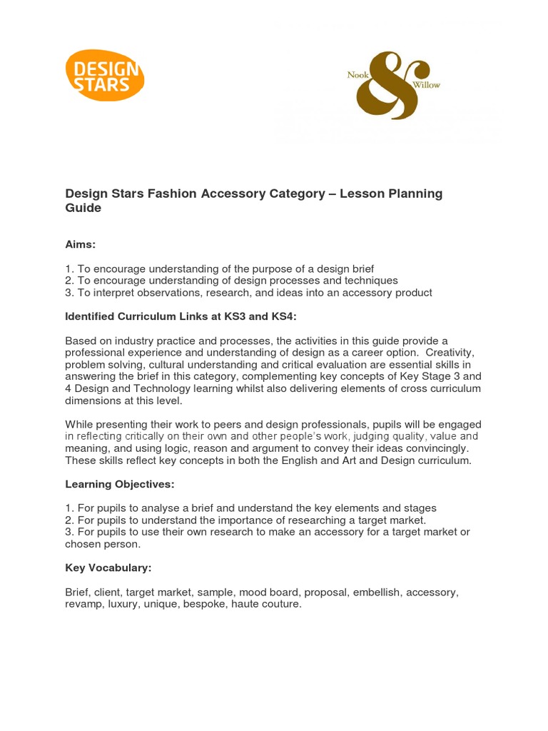 Fashion Lesson Plan PDF | PDF | Design | Fashion