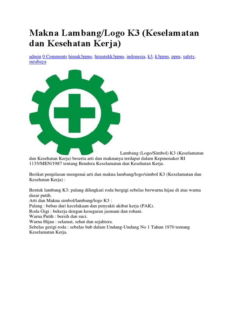 Makna Lambang K3 - Wulan Tugas