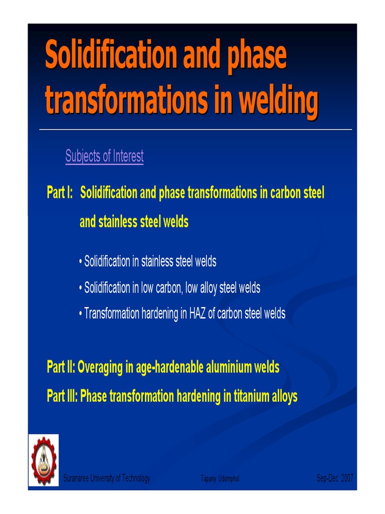 Phase Transformations in Welding | PDF