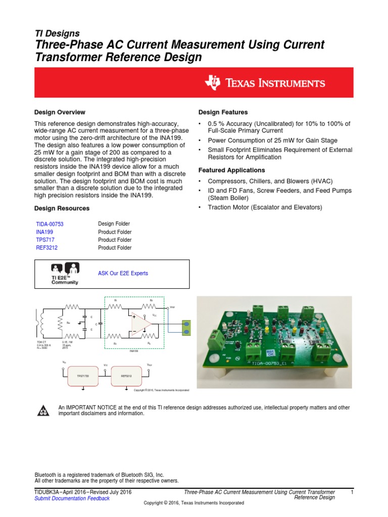 AC Current Sensing Design | PDF | Amplifier | Analog To Digital Converter