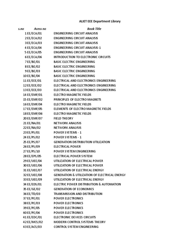 Department Library | PDF | Power Electronics | Electrical Engineering