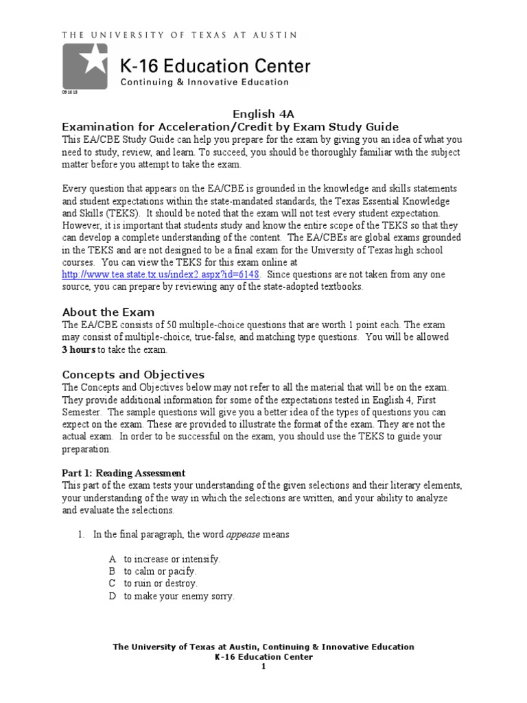 Eng 4 A | PDF | Multiple Choice | Test (Assessment)