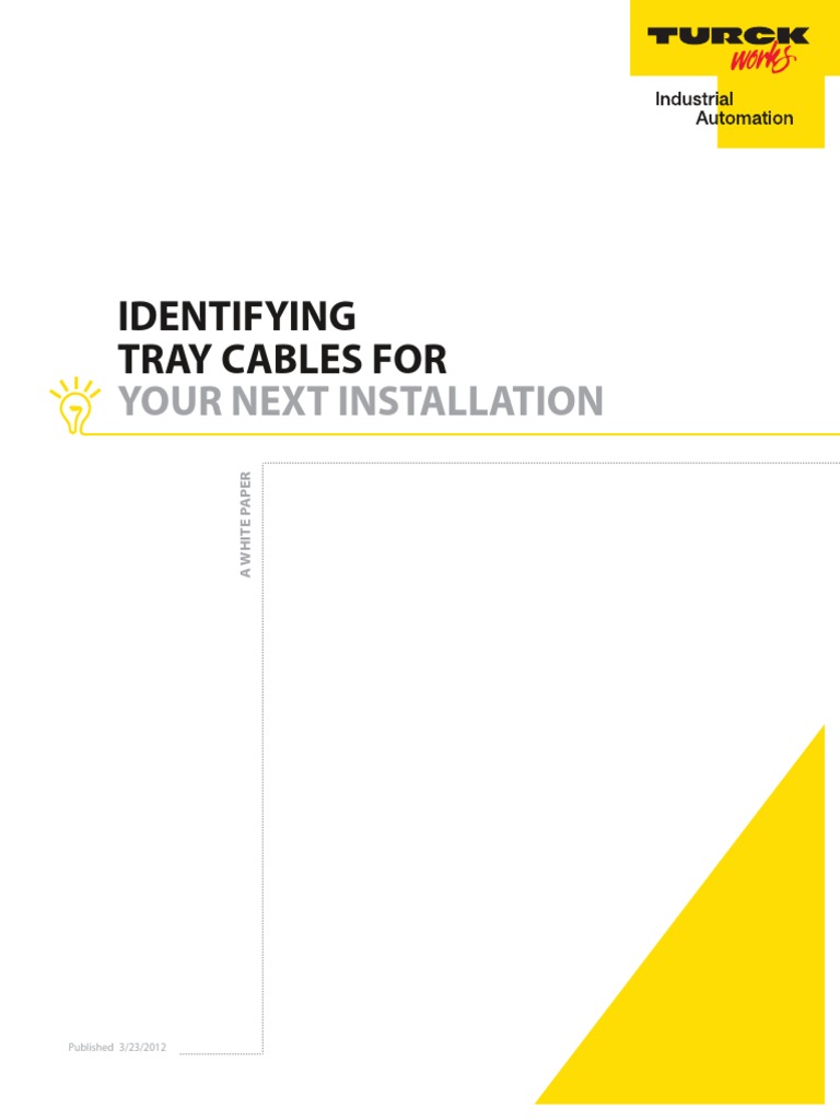 Turck Tray Cables White Paper PDF | PDF | Electrical Wiring | Safety