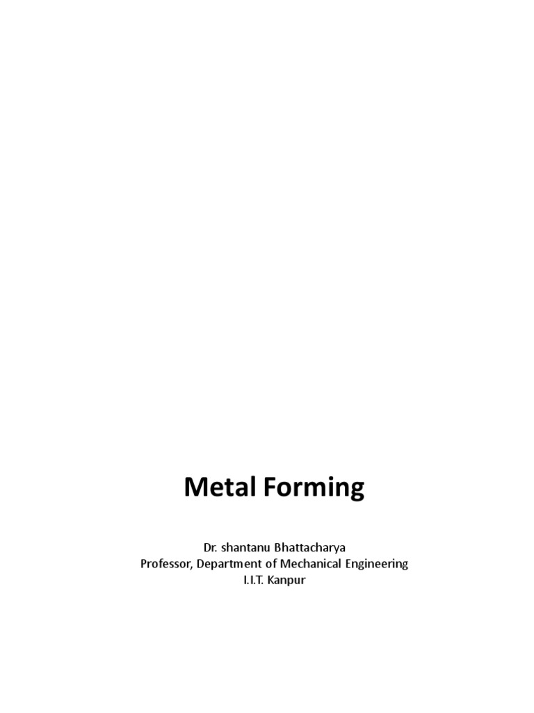 Lecture Notes - Metal Forming PDF | PDF | Yield (Engineering ...