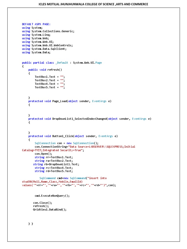 Default Aspx Page: Using Using Using Using Using Using Using Using | PDF | Data Serialization ...