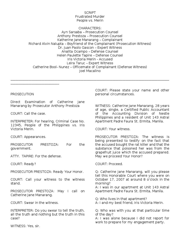 Moot Court Script | PDF | Dose (Biochemistry) | Chemistry