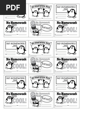 No Homework Pass Pdf
