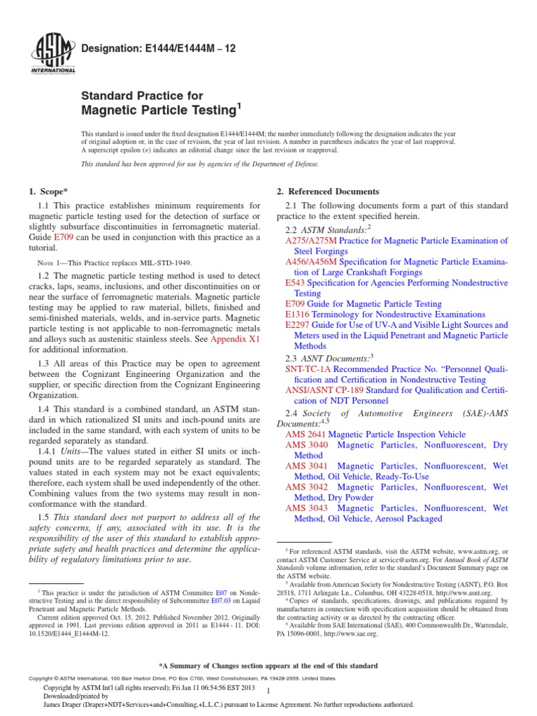 Astm e 1444 12 PDF | PDF
