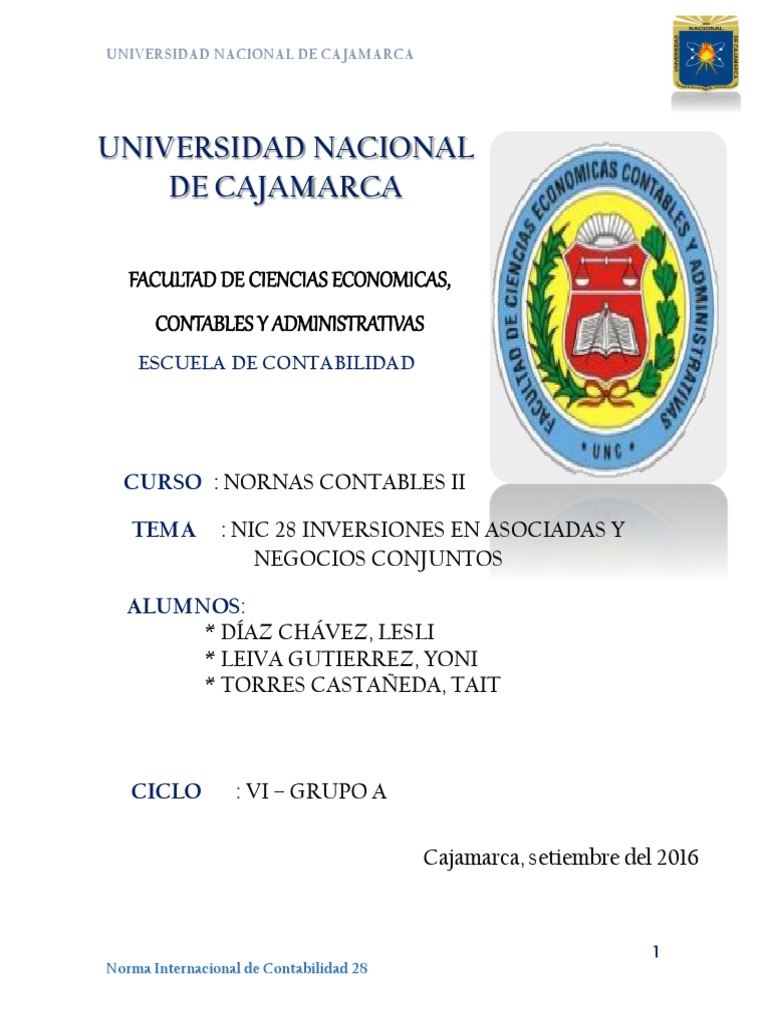 NIC 28 | normas internacionales de INFORMACION FINANCIERA | Economía ...