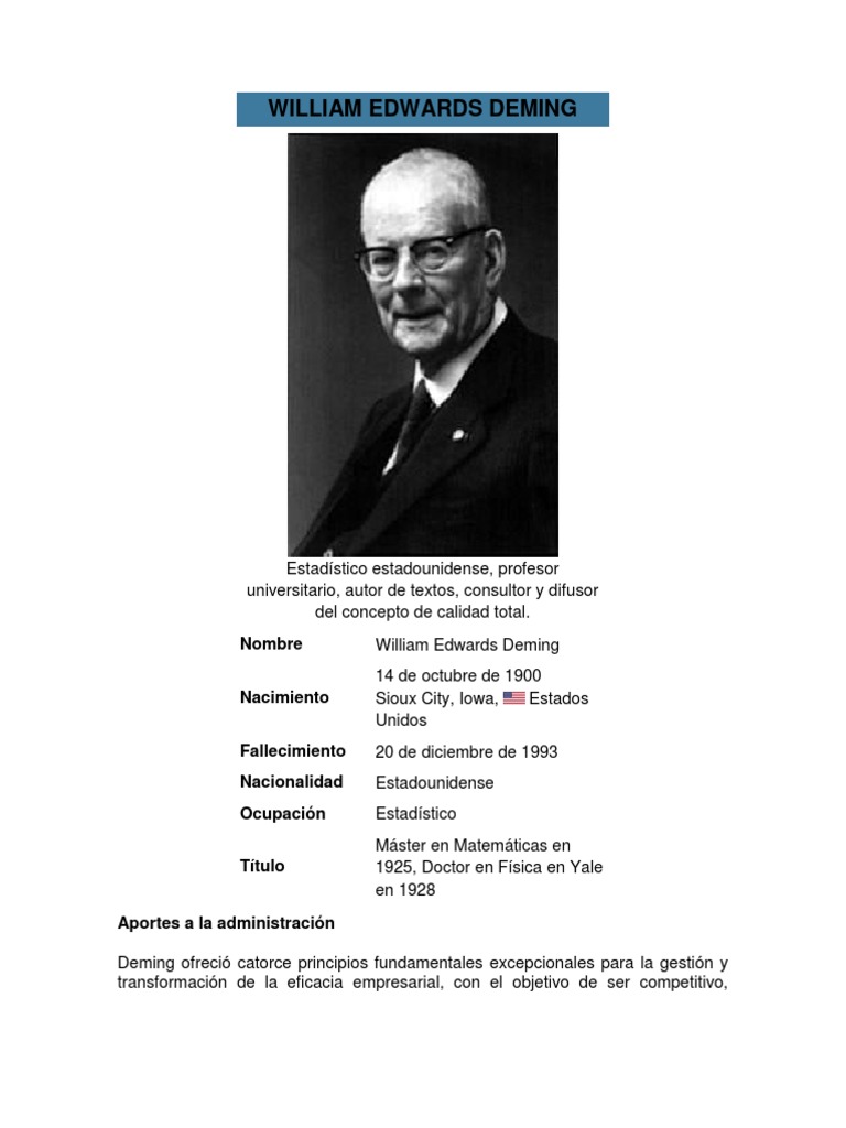 William Edwards Deming | PDF | Calidad (comercial) | Business