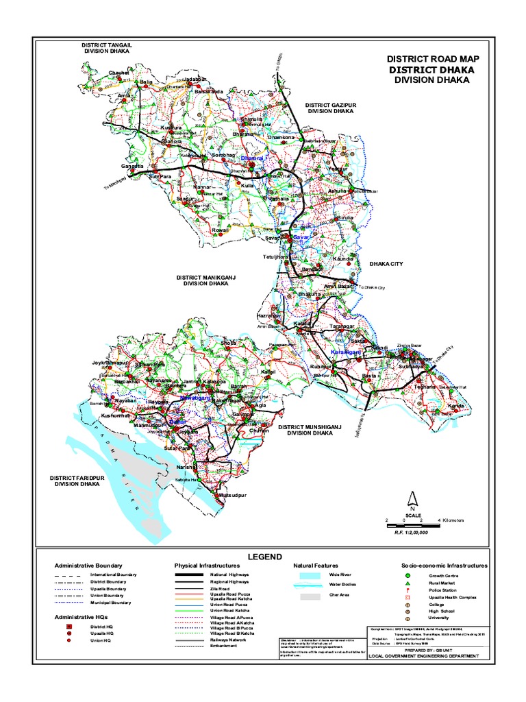 Dhaka District Road Map Overview | PDF