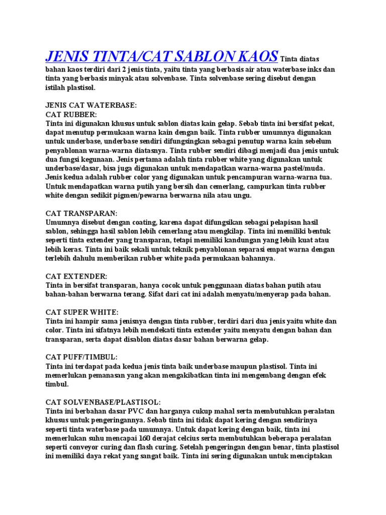 Jenis Sablon | PDF