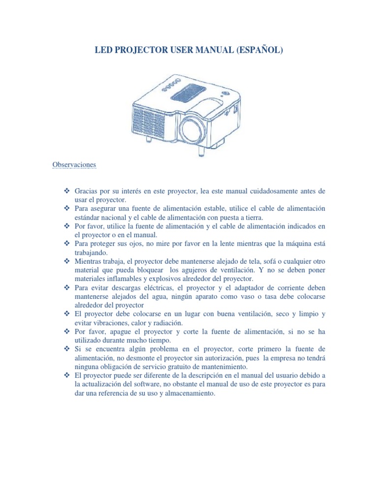 Led Projector User Manual | PDF | Diodo emisor de luz | Bienes ...