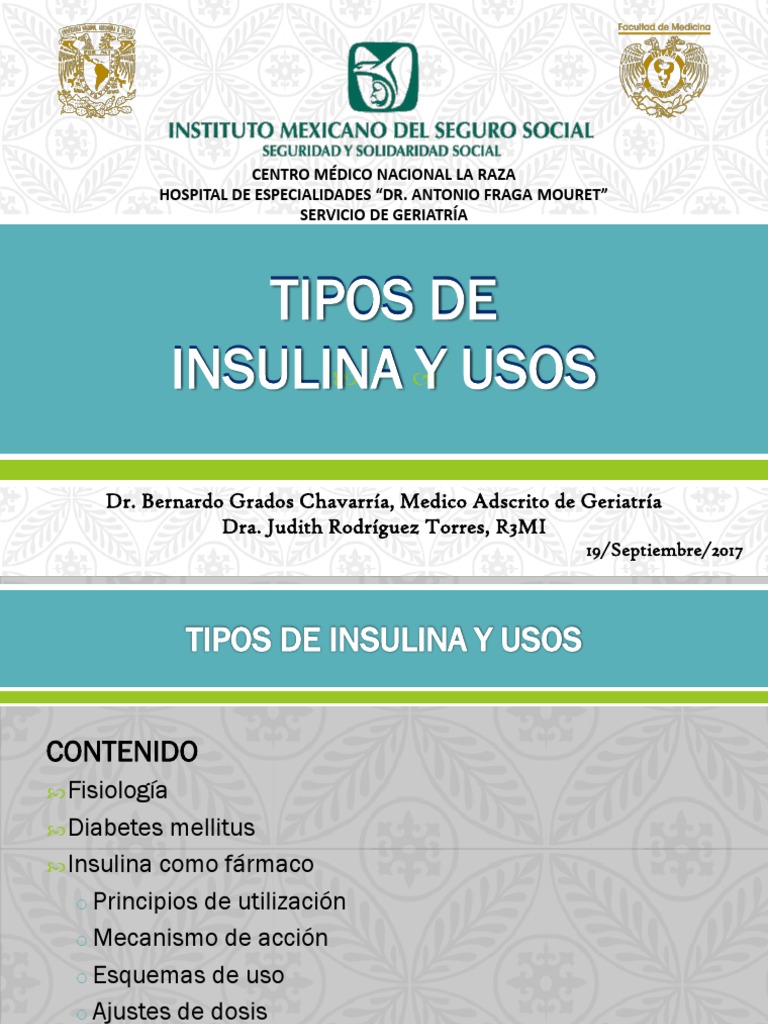 Tipos de Insulinas y Usos | PDF | Diabetes mellitus | Medicina CLINICA