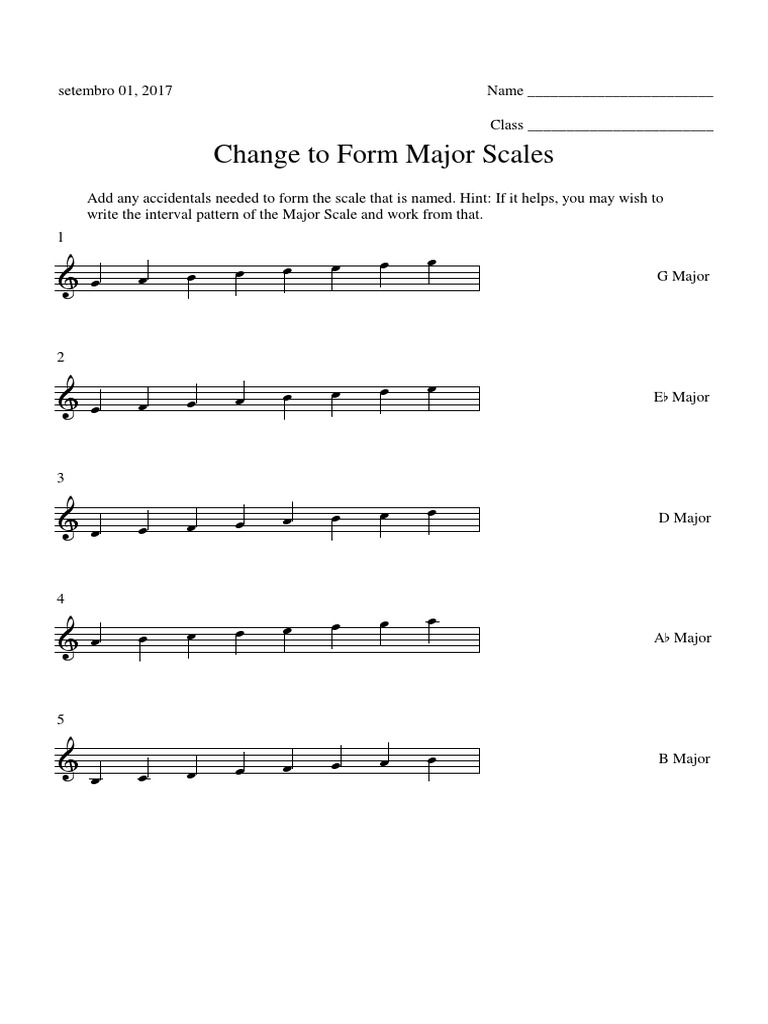 01 Change To Form Major Scales - Student | PDF | Melody | Musical ...