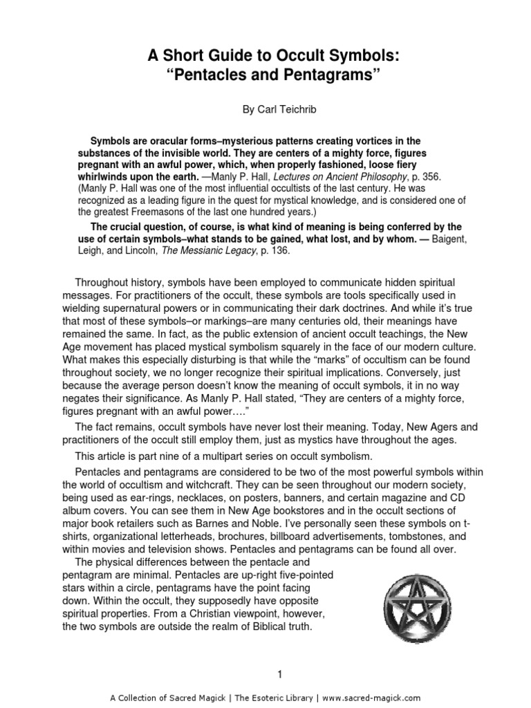A Short Guide To Occult Symbols PDF | PDF | Occult | Satanism