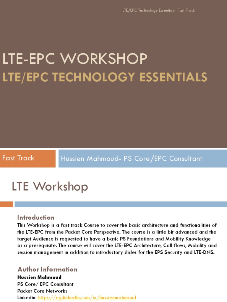 Lte Epctechnologyessentialsworkshopv2 160130105954 | PDF