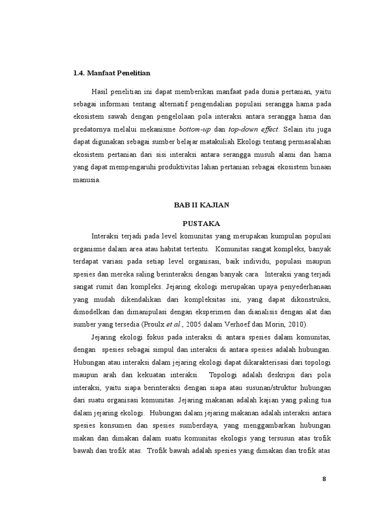 Bottom-Up Dan Top-Down Effect Pada TAnaman Inang Terhadap Pola ...