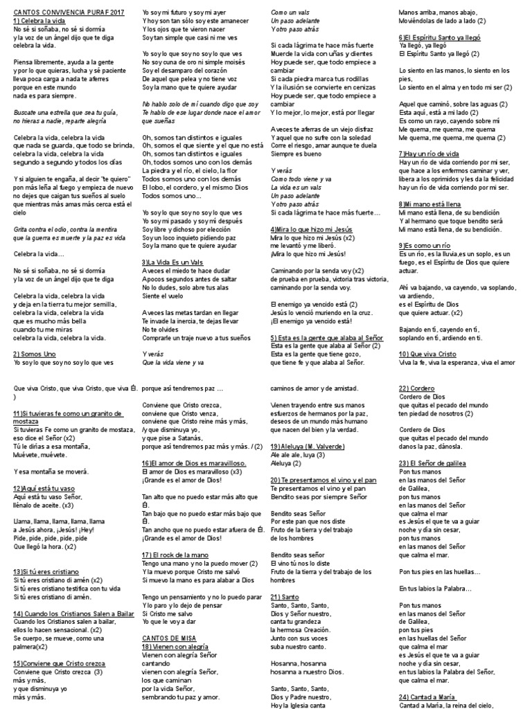 Letras Cantos de Animación | PDF | María, madre de Jesús | Cristo (título)