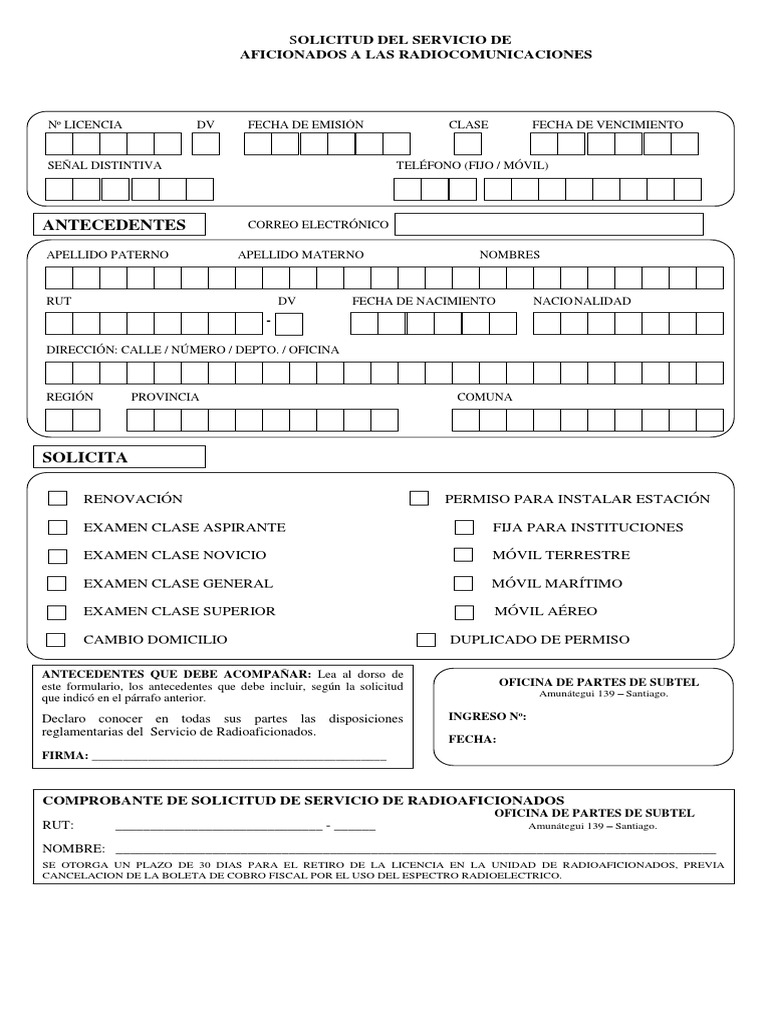 Form RAF 1 Solicitud | PDF | Radio aficionada | Tecnología de ...