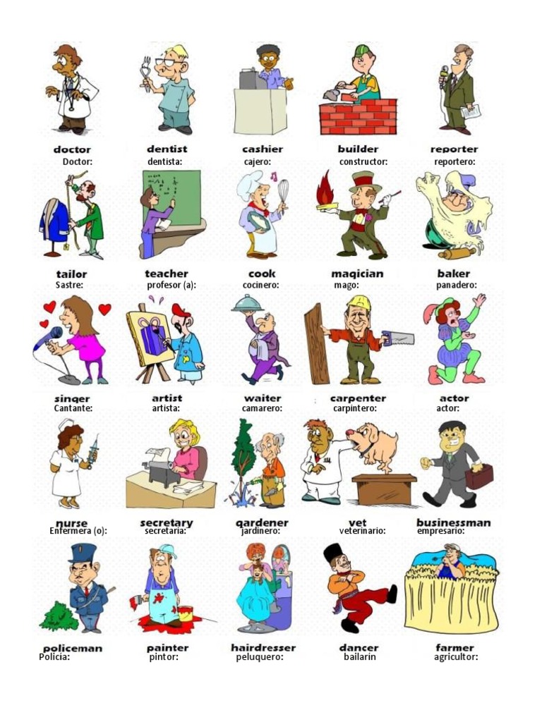 Profesiones en Ingles Español