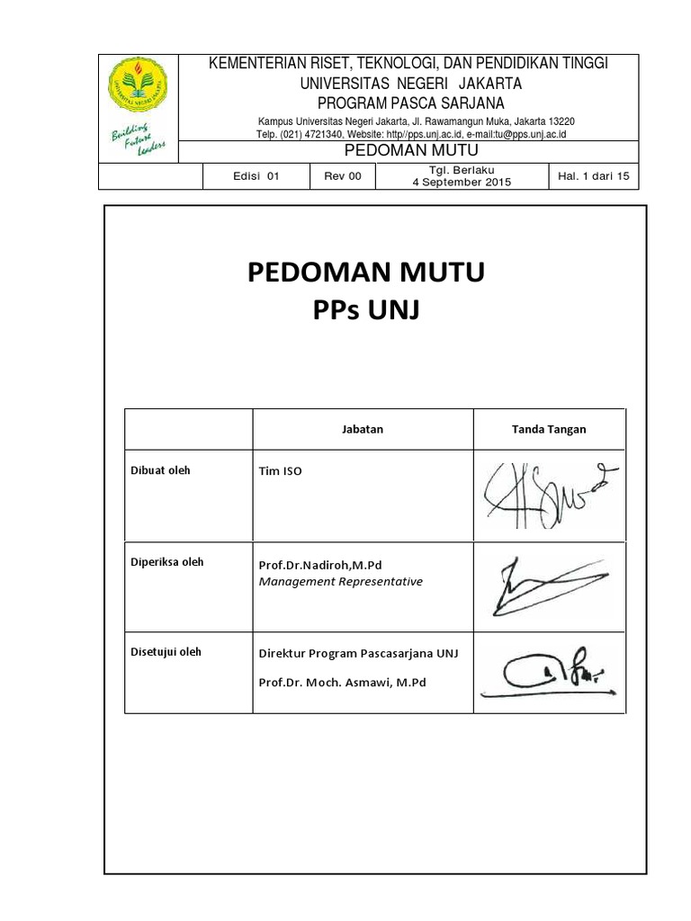Standar 2.4 PEDOMAN MUTU | PDF