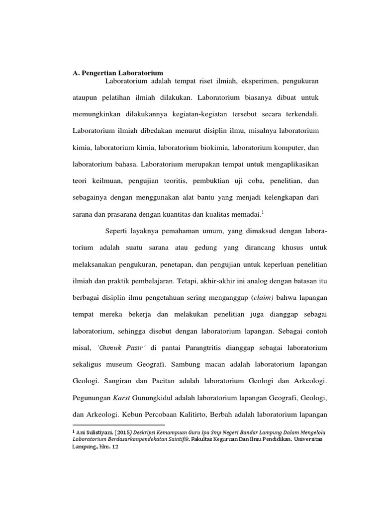 Laboratorium Adalah Tempat Riset Ilmiah | PDF