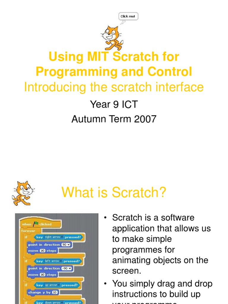 Using MIT Scratch For Programming and Control: Introducing The Scratch ...