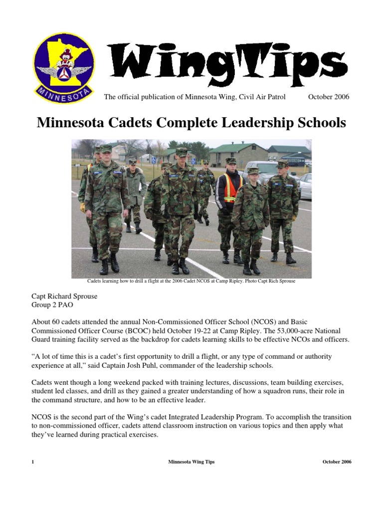 Minnesota Wing - Oct 2006 | PDF | Civil Air Patrol | Non Commissioned ...