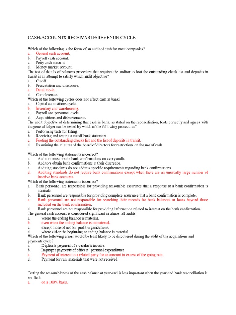 REVENUE CYCLE.docx | Audit | Debits And Credits