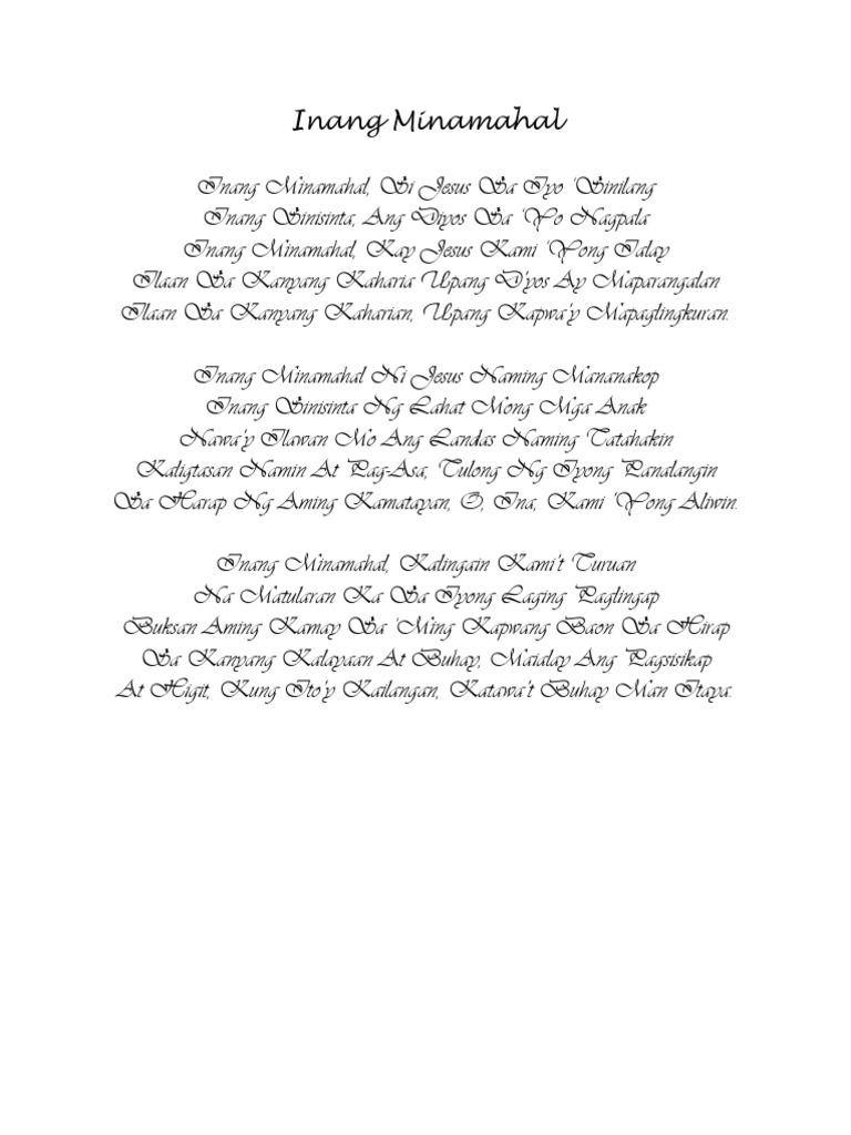 Inang Minamahal | PDF