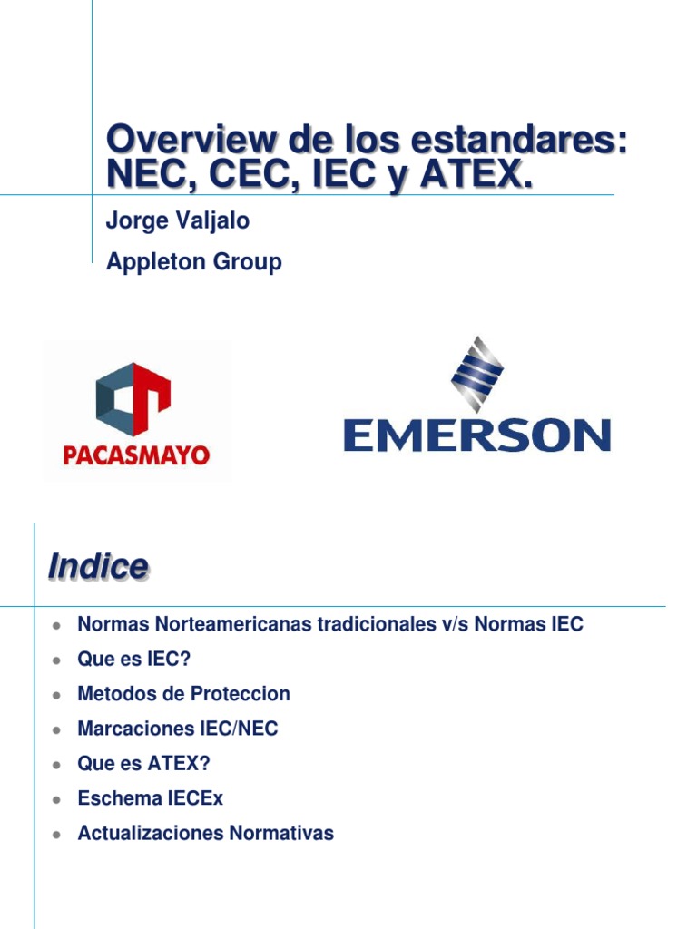 Overview de Estandares NEC IEC ATEX - 2013 | PDF | Materiales | Naturaleza