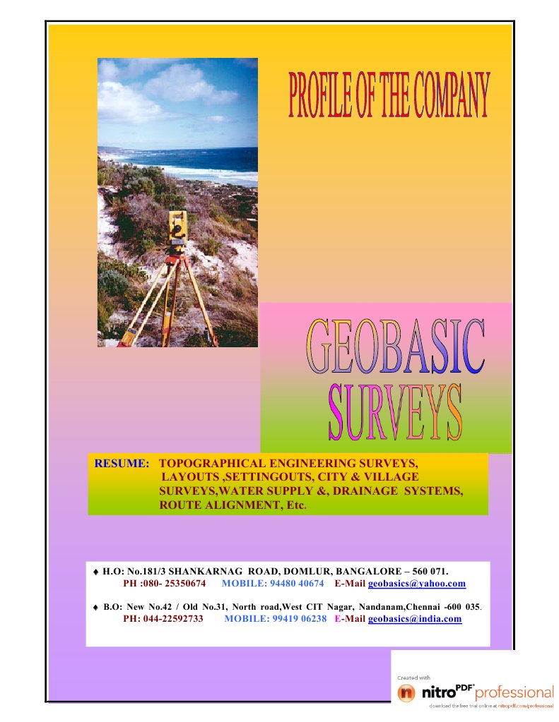 survey company Profile Geobasic Surveys 2009 | Surveying | Topography ...