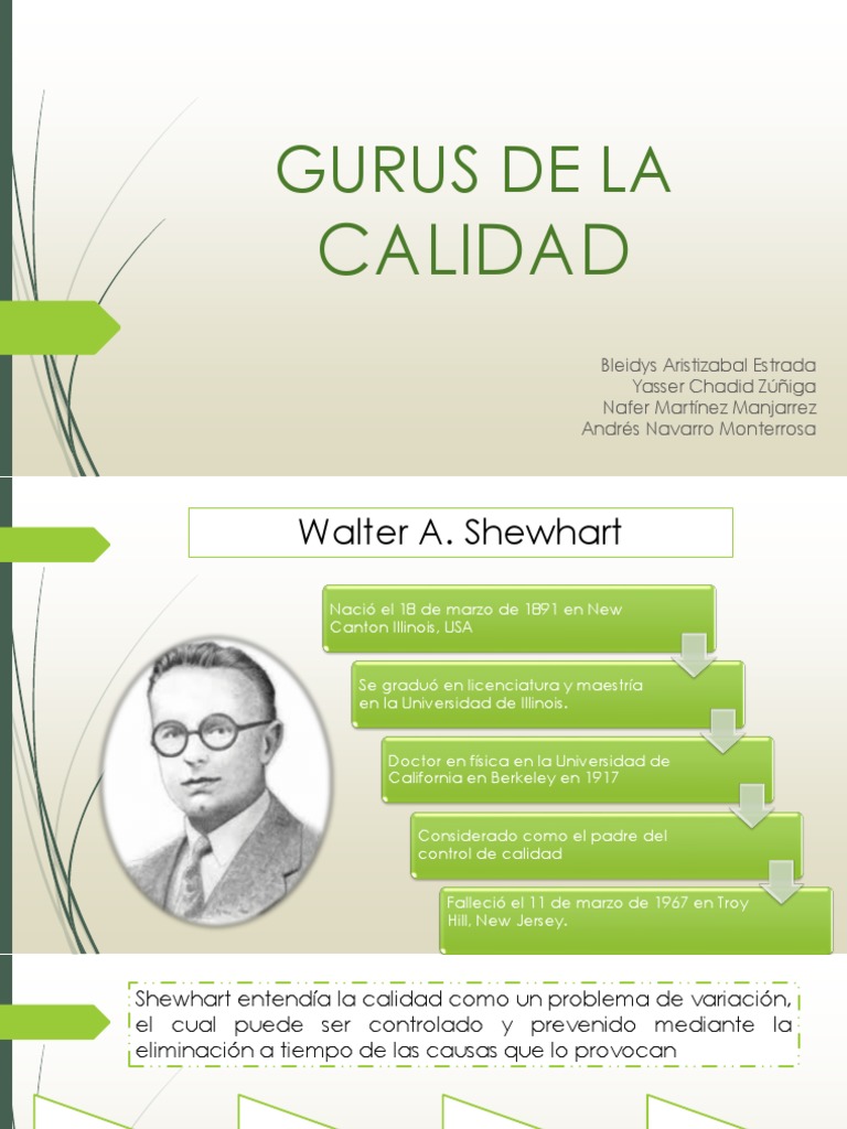 Gurus de La Calidad | PDF | Calidad (comercial) | Estadísticas