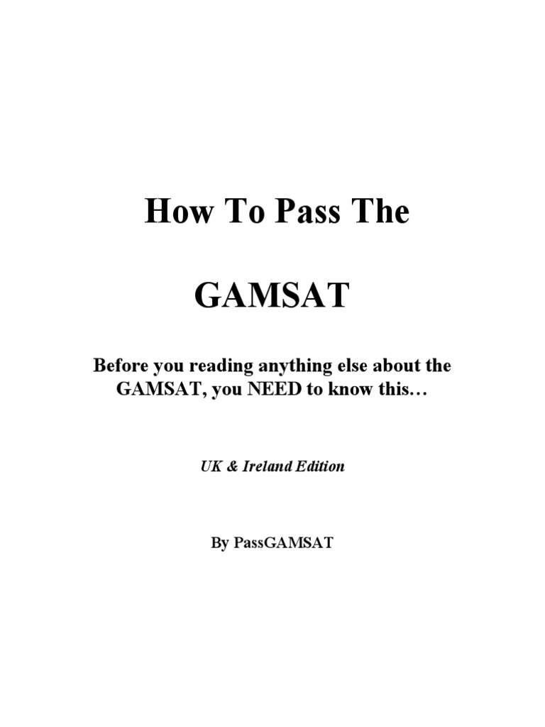 How To PassGAMSAT PDF | PDF